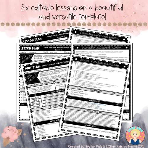 Main Topic of a Multi-Paragraph Text Unit Plan | RI.2.2, ELA.2.2 | EDITABLE