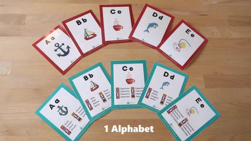 Multilingual alphabet: poster, flashcards and tracing cards by Educahogar