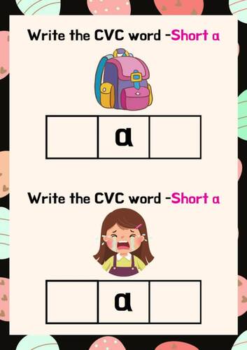 Phonic CVC Short A Easter Worksheet PreK - 2nd Easter Activity Printable