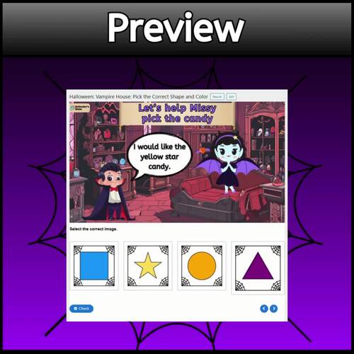 Halloween: Vampire House: Pick the Correct Shape and Color Digital ...