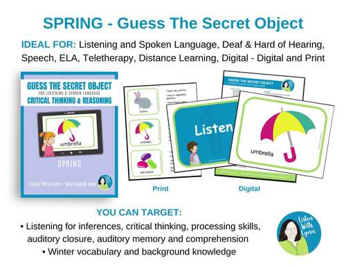 SPRING GUESS THE SECRET OBJECT Inferences Auditory Comprehension DHH ...