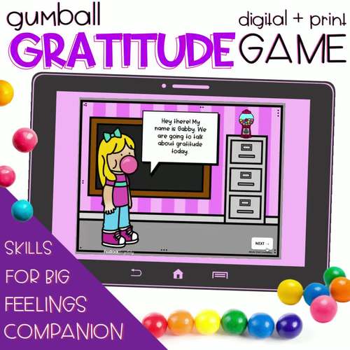 Choose Grateful Thoughts CBT Digital and Print Gratitude Activity Game