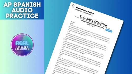 AP Spanish Language Audio Practice by Real Language Acquisition | TPT
