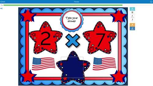 4th of July 7 Times Tables Multiplication Facts Boom Cards by The ...