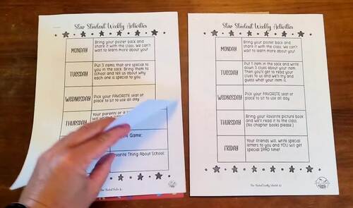 Star Student Weekly Activities by 2nd Grade with Mrs. James | TPT