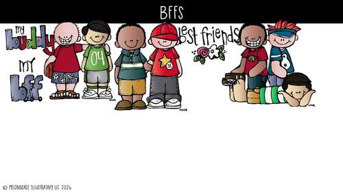 BFFS clip art, Best Friends, kids COMBO PACK by Melonheadz Clipart