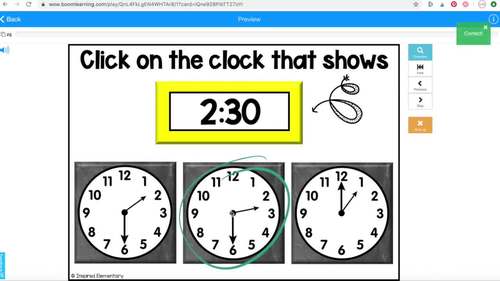 Telling Time to the Half Hour Set #2 - Boom Cards™ - Digital Activity