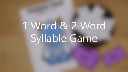 Count Syllables in Words Game | Single Syllable Words | Two Syllable Words