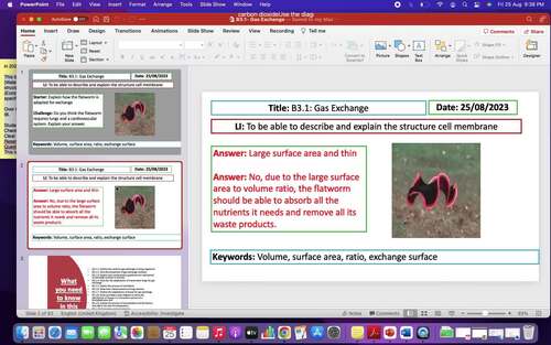IB Biology: B3.1 Gas exchange (first exams in 2025) by Engaging Science ...