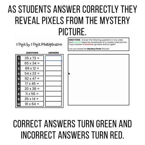 2 Digit by 2 Digit Multiplication Christmas | Pixel Art Multiplication ...