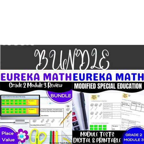 Special Ed EngageNY {Eureka} Math Gr 2 Module 3 Review & Modified Tests ...