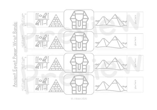 Ancient Egypt Wristband Craft Templates | Pharaoh & Egyptian-Themed ...