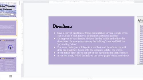 Middle School Favorites Mentor Sentence Grammar Bundle PLUS Online Handouts