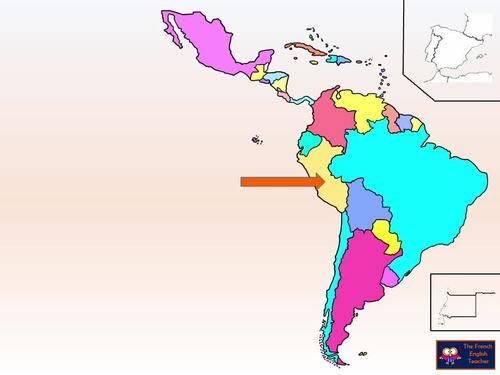 POWERPOINT on SPANISH-SPEAKING COUNTRIES (map) - situating HISPANIC ...