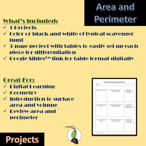 Find Area and Perimeter Scavenger Hunt for Geometry and Google Slides