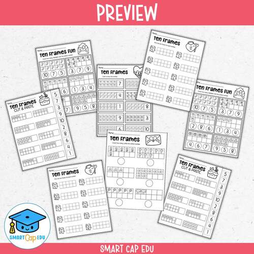 Valentine’s Day Ten Frames Activities | Numbers 1–10 | Kindergarten ...