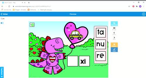 BOOM CARDS San Valentín: Lectura SÍLABAS | Valentine's Reading in Spanish