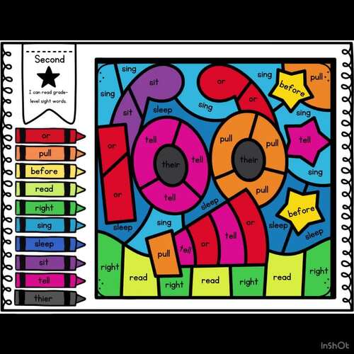 100th Day of School 2nd Grade Sight Words Activities for Reading Practice