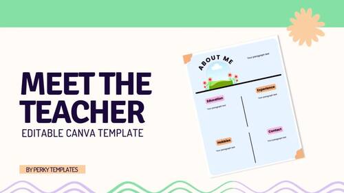 Back to School Meet the Teacher Editable Canva Template by Perky Templates