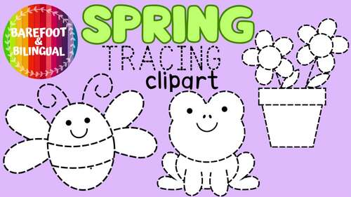 Spring Tracing Clipart - Spring Clipart for Tracing Activities | TPT