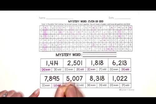 Even and Odd Numbers No Prep Math Worksheets 2.OA.3 by Sullivan in Second