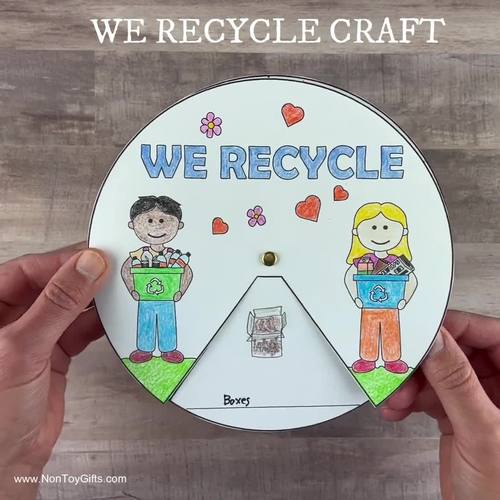 We Recycle Spinner Craft - Earth Day Craft - Coloring Activity by Non ...