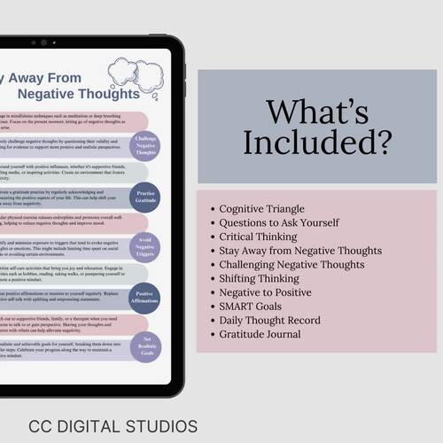 CBT Therapy Worksheets Challenge Negative Thoughts, Cognitive Distortions