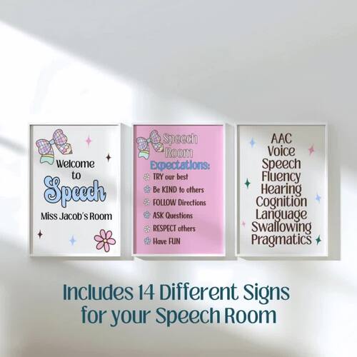 Boho Speech Room Decor Bows SLP Inspirational Posters by A Gift of Speech