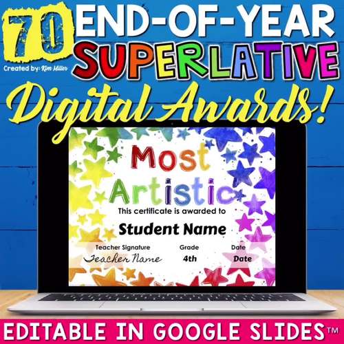 End of the Year Superlative Awards Editable Google Classroom™ Distance ...