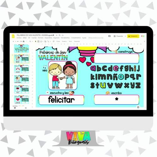 Palabras de San Valentín | Valentine's Day Words Google Slides in Spanish