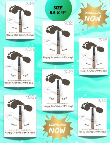 Footprint Hammer Craft for Grandparents Day Footprint Craft Child Craft ...