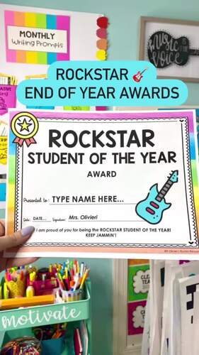 Rockstar End of Year Awards | Student Awards | Classroom Awards ...