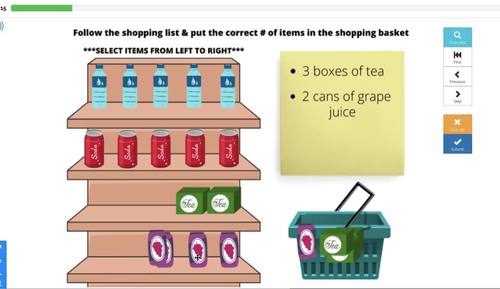 SIMULATED GROCERY SHOPPING ORDER LIFE SKILLS BOOM CARD DECK: OT/life skills