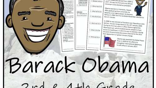 Barack Obama Close Reading Comprehension Activity | 3rd Grade & 4th Grade