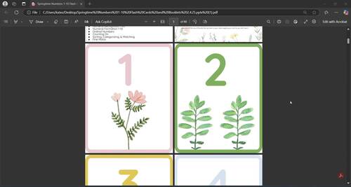 Numbers 1 to 10 Number Flash Cards | Kindergarten Math Centers Spring ...