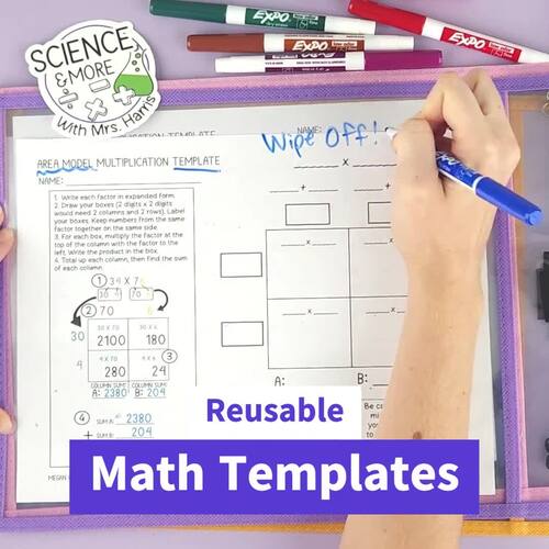Area Model Multiplication- Printable Math Templates (Small Group, Tier ...
