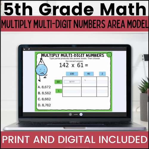 5th Grade Math Multiplication Multidigit Area Model Print Digital Resources