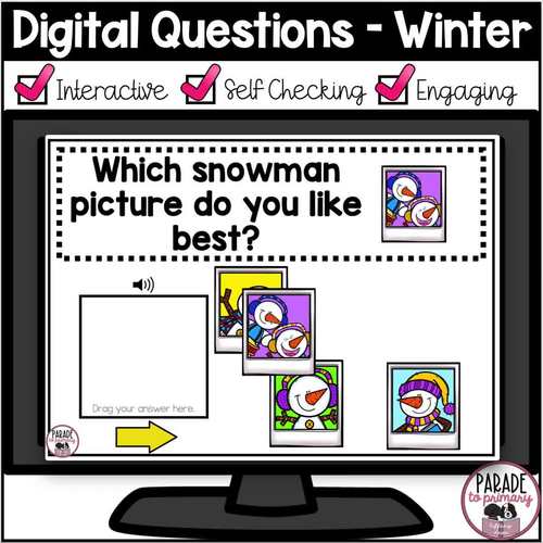 DIGITAL Questions of the Day - Winter #2 - Distance Learning - Boom Cards
