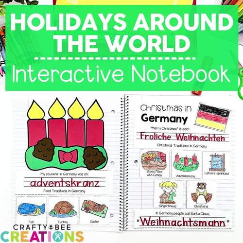 Christmas and Holidays Around The World Crafts Passport Notebook Stamps Art