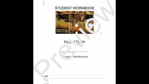 District 9 Film Study | Student Workbook | pdf color (USA) | TPT