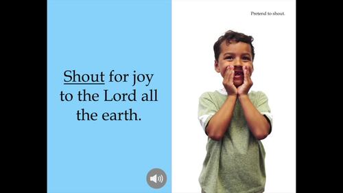 Shout! U Print Psalm 100 Bible Memory by Sing Move and Memorize Bible ...