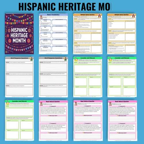 Hispanic Heritage Month Reading Passages | September Google Slides Activity