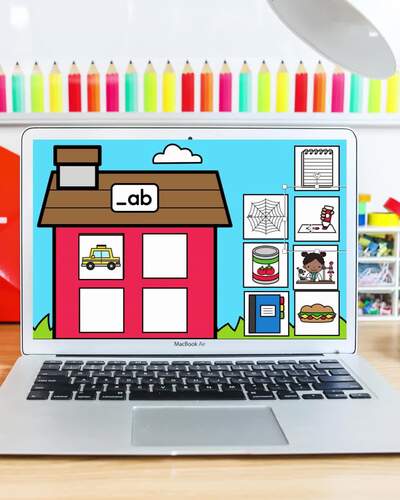CVC Word Family Houses–Interactive Slides for Canva, PowerPoint, and Slides