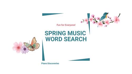 Spring Music Word Search (and fun facts!) by Piano Discoveries | TPT