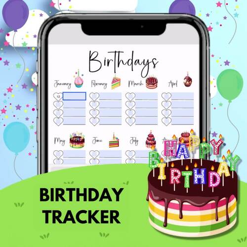 Birthday Tracker | Birthday Tracker Printable Template | Birthday ...
