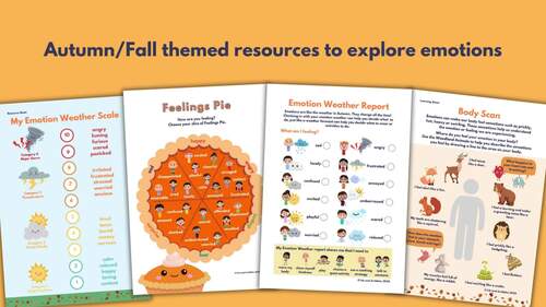 Fall Emotional Regulation Calm Corner, Autumn Themed SEL Worksheets ...