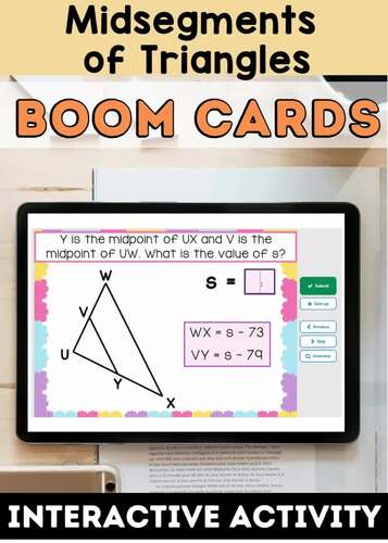 Triangle Midsegments | Geometry Midsegment Theorem | BOOM™ Cards