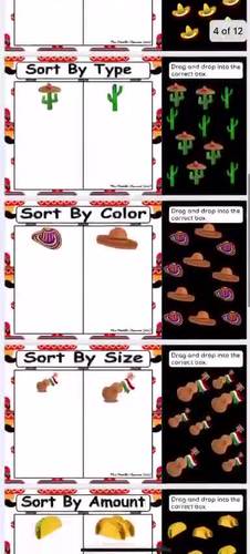 Cinco de Mayo Sorting Activity | Sort Pictures by Size | Fun for Kids