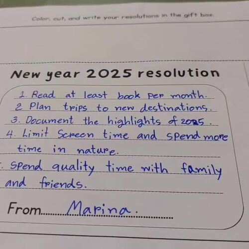 New Year's Gift Box 2025 Resolutions Christmas Theme Craft /writing ...