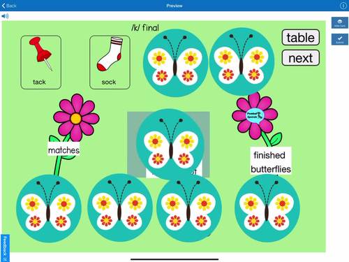 Springtime Match Articulation /k, g, f, v/ Boom Cards Distance Learning